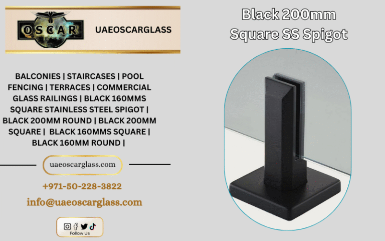 Black 200mm Square SS Spigot